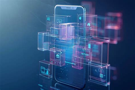 Smartphone Translucent Screen Displaying Interface Artificial