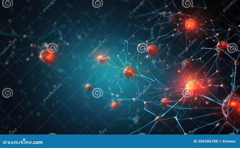Background With Neurons And Synapse Stuctures Showing Human Brain Cells Chemistry With Place For ...