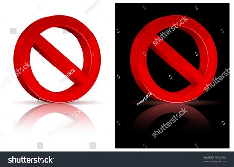 Illustration Prohibited Red Sign On Isolated Stock Vector Royalty Free