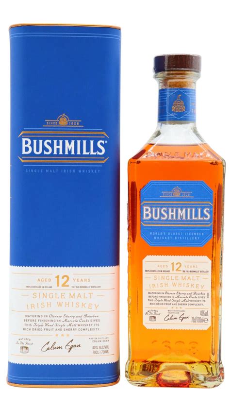 Bushmills 12 Year Old Irish Single Malt Whiskey 70cl 40 Abv Hard