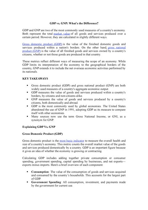 GNP Vs GDP The Differences Between GNP And GDP GDP Vs GNP What S The Difference GDP And