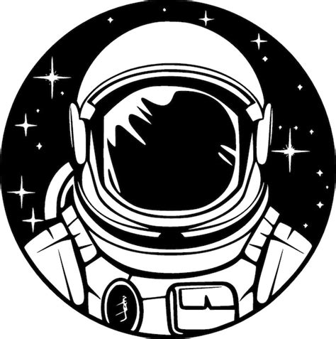 Premium Vector Astronaut Black And White Vector Illustration