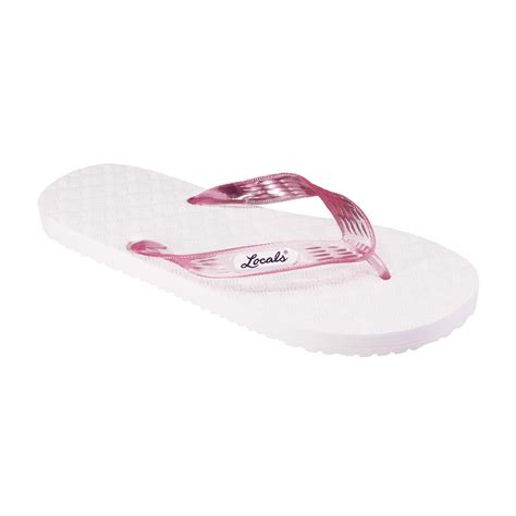 White Platform Womens Translucent Pink Strap Slippah Locals Hawaii