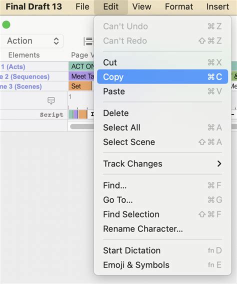How Do I Use The Clipboard Cut Copy And Paste Final Draft