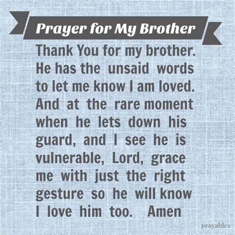 Prayer For My Brother Inspirational Poem