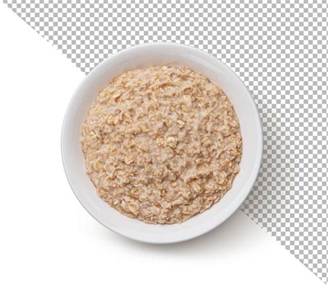 Premium Psd Bowl Of Oatmeal Isolated On White Background Top View