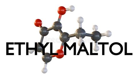 A Word Ethyl Maltol And Its Chemical Structure Stock Illustration