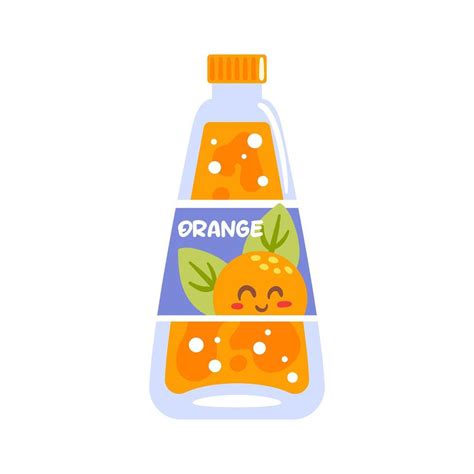 Adorable And Colorful Orange Juice Bottle Featuring A Fun And Playful