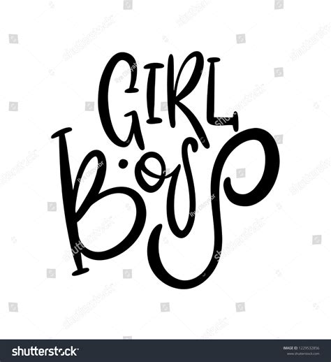 Girl Boss Motivational Quotes Modern Brush Stock Vector Royalty Free