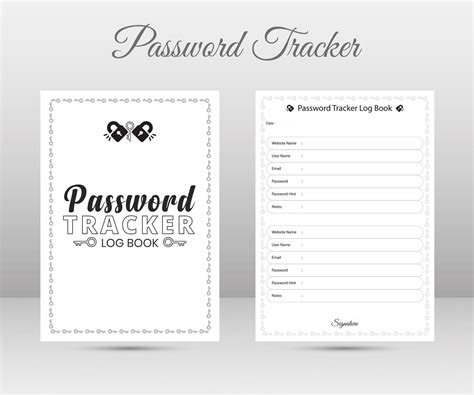 Log Book Interior Template Password Tracker Notebook Interior Website