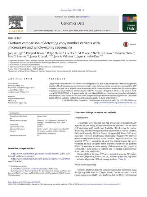 Pdf Platform Comparison Of Detecting Copy Number Variants With