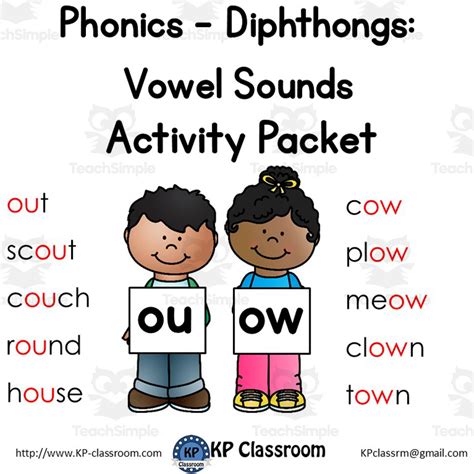 Diphthong Ou Ow Vowel Sounds Activity Packet And Worksheets By Teach Simple