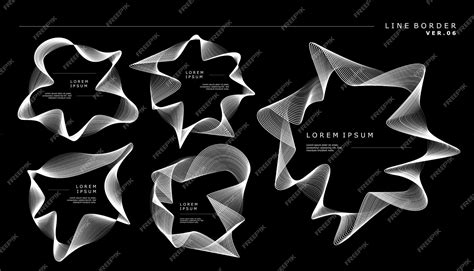 Premium Vector Abstract Line Circle Border Design Set Line Blended