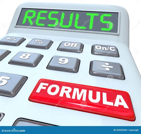 formula and results words on calculator budget math stock illustration