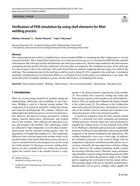 Verification Of Fem Simulation By Using Shell Elements For Fillet