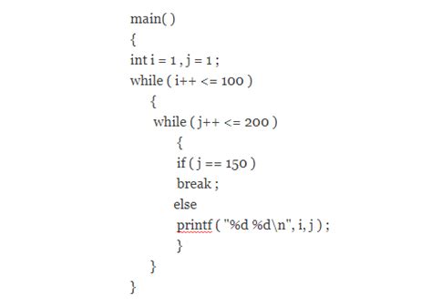 The Break Statement In C