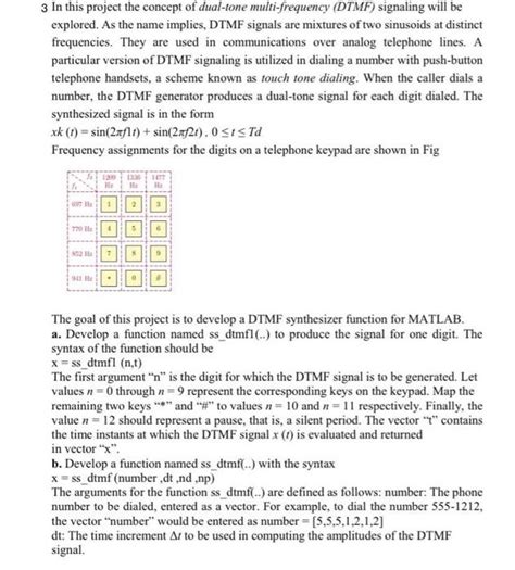 Solved 3 In This Project The Concept Of Dual Tone