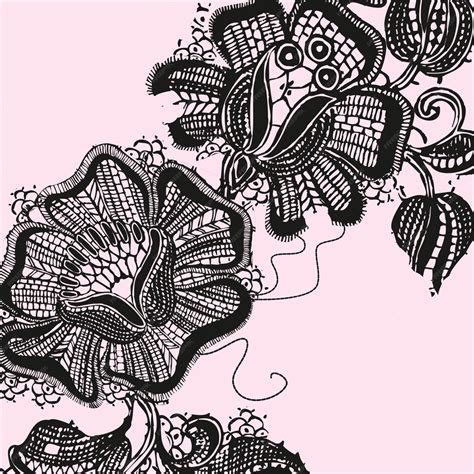 Fondo De Encaje Flores Ornamentales Lencería Y Joyería De Diseño De