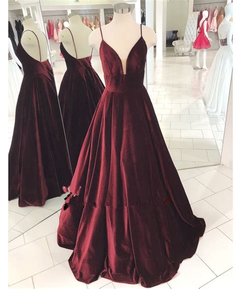 Vintage V Neck Burgundy Prom Dress 2019 On Luulla