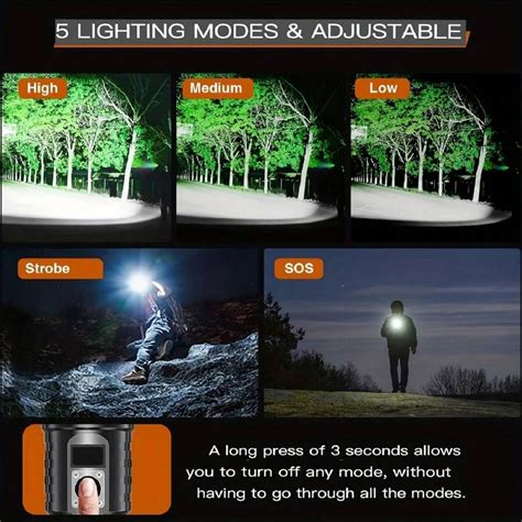 Poslani Lampe de poche LED Poslani haute luminosité rechargeable 200