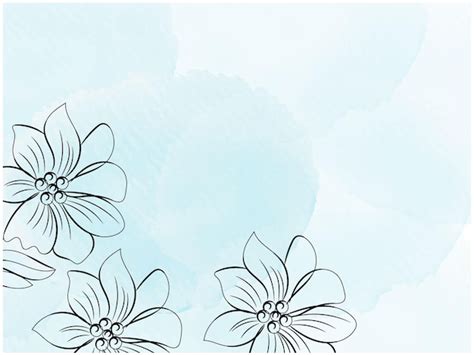 하 꽃과 파란 바탕의 파란색 배경 프리미엄 벡터