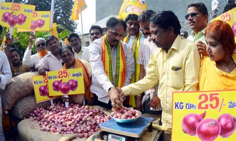 Visakhapatnam MLA Vasupalli Ganesh Kumar Sells Onions At Subsidy In City
