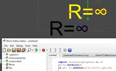 Trying To Use R∞ As String In Python But Get Error Scripting Mcneel Forum