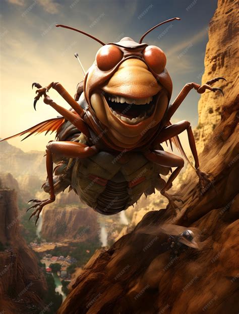 Cockroach Cartoon Character Cute Cartoon Cockroach Monster With Wings