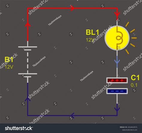 Schematic Diagram Of Electrical Circuit Capacitor Stock Illustration 2214414571 Shutterstock
