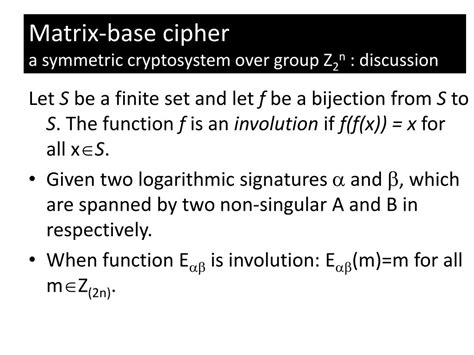 Ppt Symmetric Cryptography Scalable Matrix Cipher Powerpoint