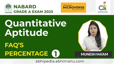 Nabard Grade A Exam 2023 Frequently Asked Question Quant Percentage 1 By Munesh Maam