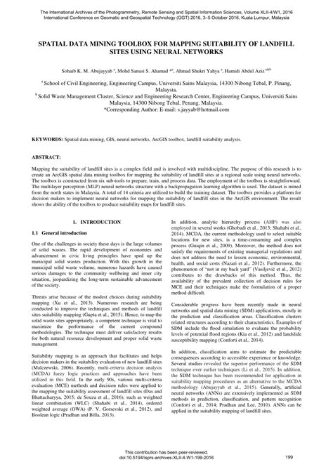 Pdf Spatial Data Mining Toolbox For Mapping Suitability Of Landfill Sites Using Neural Networks