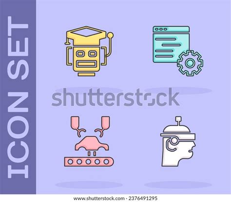 Set Smart Glasses Robot Robotic Robot Stock Vector Royalty Free Shutterstock