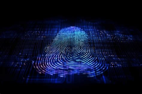 Secure Connections And Cyber Protection Through Abstract Fingerprint