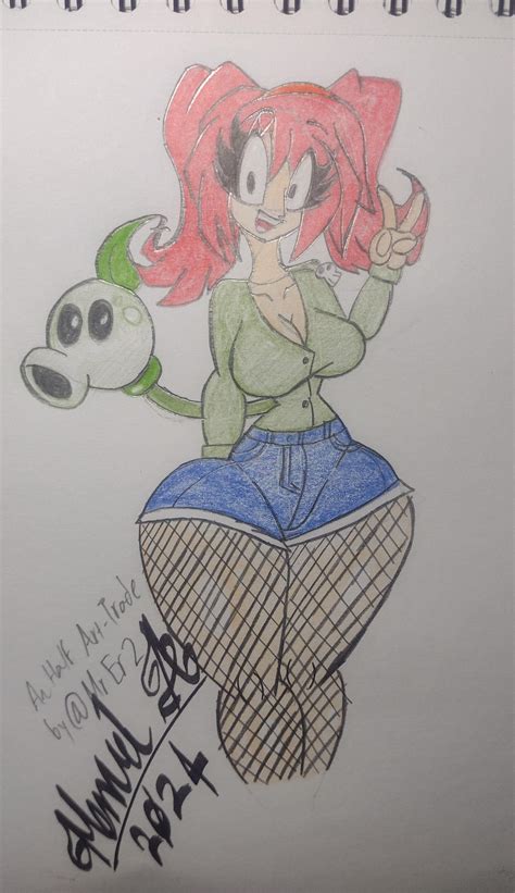 Arttrade 114 A Girl With A Peashooter By Alexcartoons2005 On Deviantart