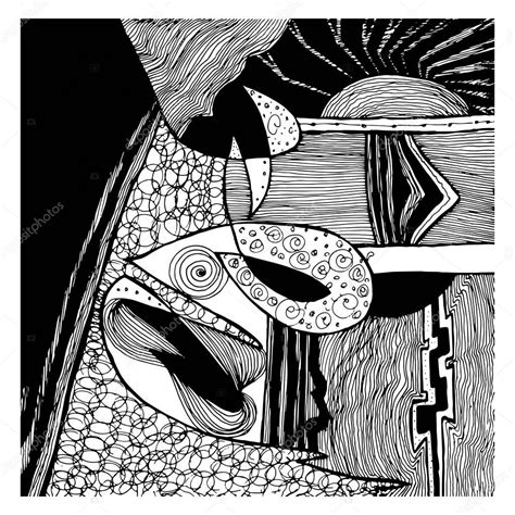 Composición Gráfica Abstracta En Blanco Y Negro Ilustración Vectorial