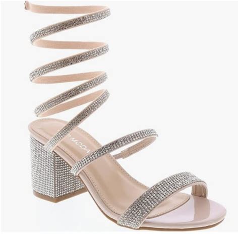 Top Moda Shoes Top Moda Women Rhinestone Coil Spiral Ankle Strap