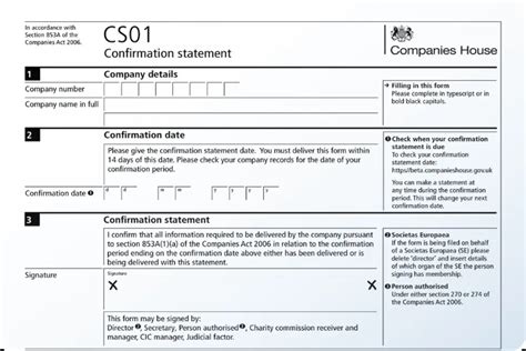 What Is A Confirmation Statement How To File Cs01 Form