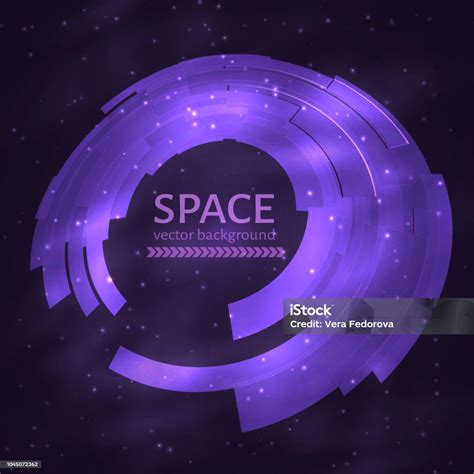 울트라 바이올렛 공간 추상적인 원형 배경입니다 Ufo가 우주 벡터 일러스트 프로젝트에 대 한 디자인 서식 파일 편집을 쉽게 가상