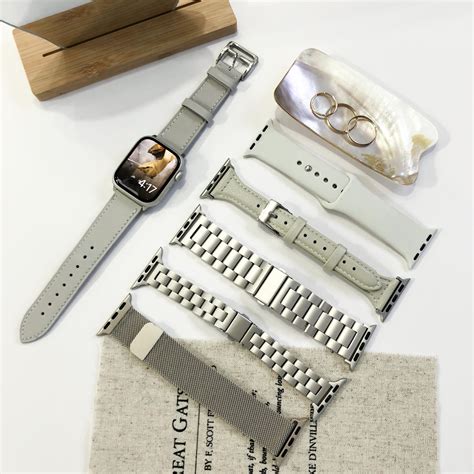 🚀오늘출발필름증정 애플워치 스트랩 슬림 메탈 가죽 밀레니즈 루프 스포츠 투명 케이스 애플워치 밴드 시계줄 8 7 6 Se 2 에이블리