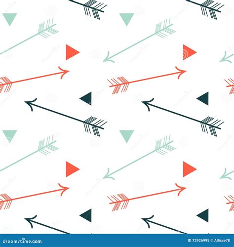 Colorful Arrows And Triangles Seamless Pattern Background Illustration