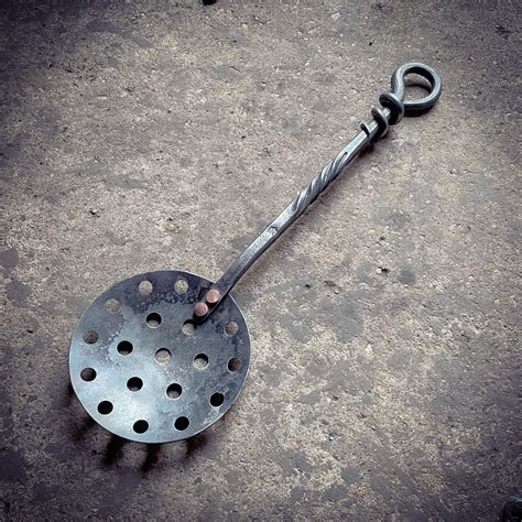 Hand Forged Mousetail Chestnut Roaster Gate Foot Forge