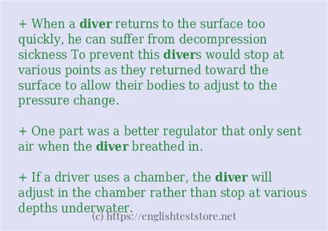Diver Some Example Sentences EnglishTestStore Blog
