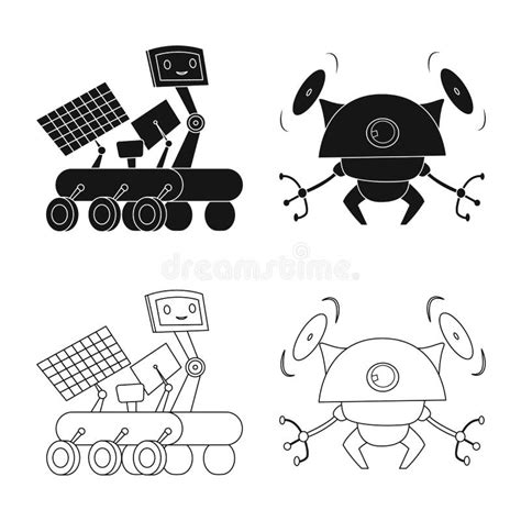 Isolated Object Of Robot And Factory Sign Set Of Robot And Space Stock Vector Illustration