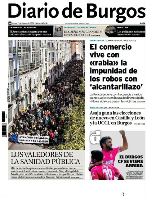 Periódico Diario De Burgos España Periódicos De España Edición De