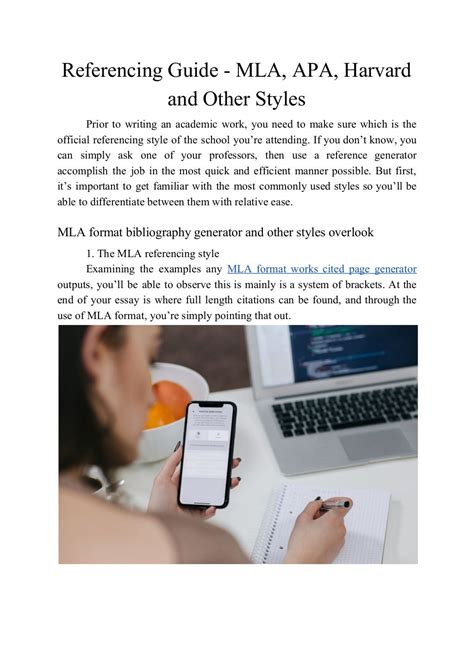 Referencing Guide Mla Apa Harvard And Other Styles