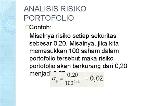 RETURN YANG DIHARAPKAN DAN RISIKO PORTFOLIO ANALISIS INVESTASI
