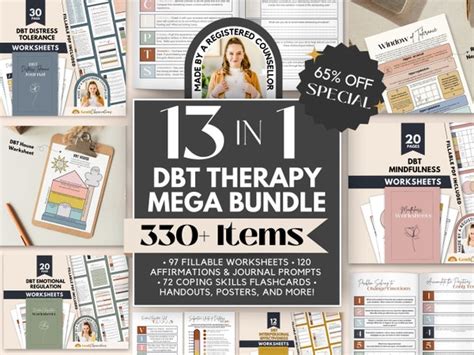 DBT Skills Cheat Sheets DBT Worksheets Bundle Set Therapy Coping
