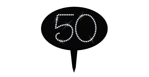 Faux Rhinestone 50th Birthday Cake Topper Zazzle