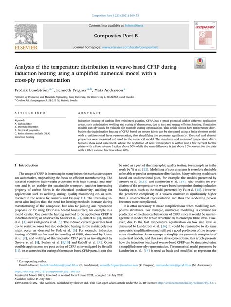 Pdf Analysis Of The Temperature Distribution In Weave Based Cfrp During Induction Heating